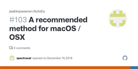 A Recommended Method For Macos Osx · Issue 103 · Jaakkopasanenautoeq · Github
