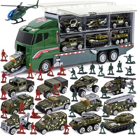 Lovestown 44pcs Large Military Truck Set 13pcs Mini Die
