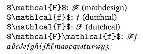 latex math script letters