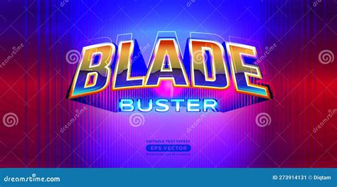 Blade Buster Editable Text Effect Retro Style With Vibrant Theme Concept Stock Vector