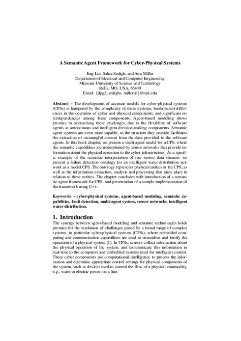 A Semantic Agent Framework For Cyber Physical Systems