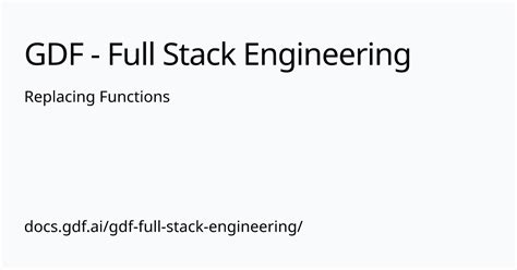 Replacing Functions Generative Development Framework