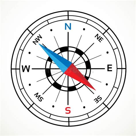 Compass Scale With Blue Red Direction Arrow Stock Vector Illustration Of Marine East 190808920