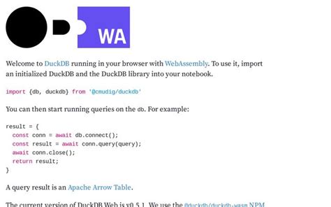 Duckdb In Webassembly Kimmo Linna Observable