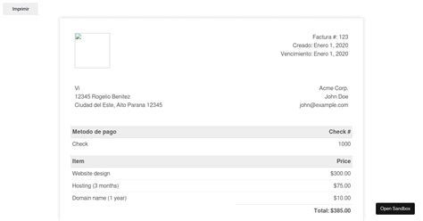 React Invoice Test Codesandbox