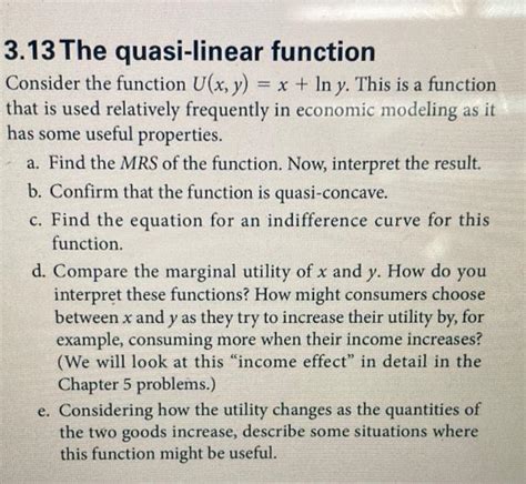 Solved 313 The Quasi Linear Function Consider The Function