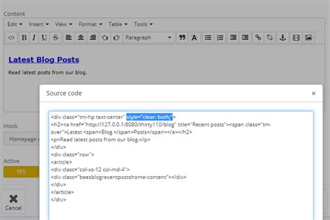 Using The Thirty Bees Html Block To Add Content To Your Site