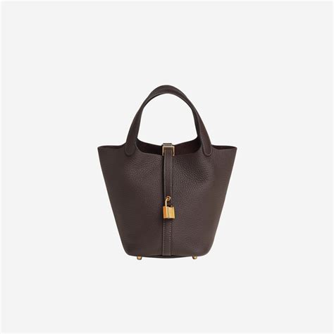 에르메스 피코탄 락 18 백 클레망스 And 골드 하드웨어 마카사르 Hermes Kream
