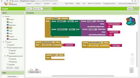 mit app inventor aula 5 banco de dados tinydb youtube