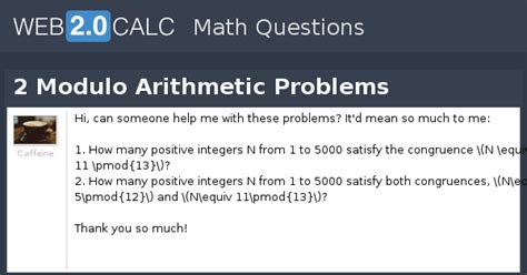 view question 2 modulo arithmetic problems