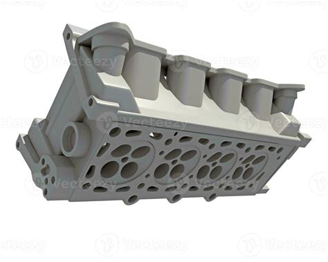 Car V Engine Cylinder Head D Rendering On White Background