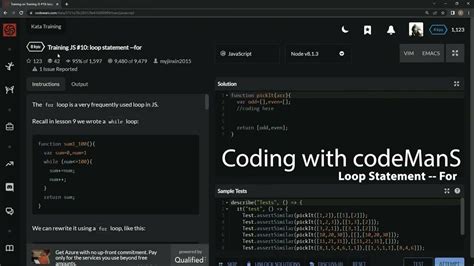 Codewars 8 Kyu Training Js 10 Loop Statement For Javascript Youtube