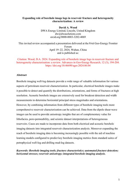 Pdf Expanding Role Of Borehole Image Logs In Reservoir Fracture And Heterogeneity