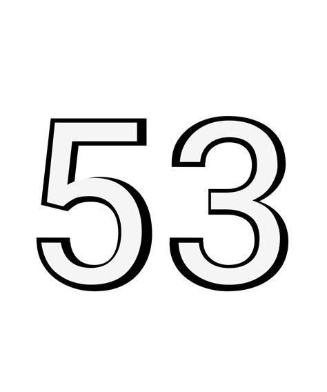 Black And White Color Numbers 53 56837829 Png