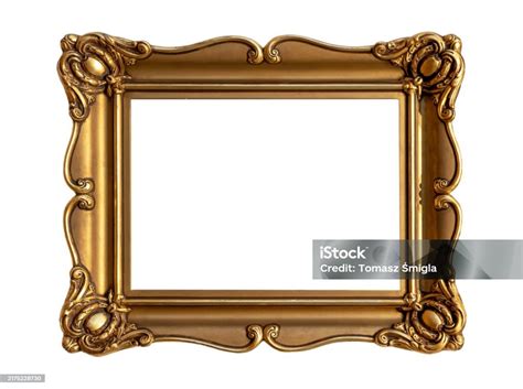 박물관 벽에 간단한 빈 빈 금 장식 수평 페인팅 프레임 복사 공간 중간 컷 아웃 템플릿 모형 미술 전시회 프레이밍 황금 구식 클래식 장식 스타일 디자인 액자에 대한 스톡