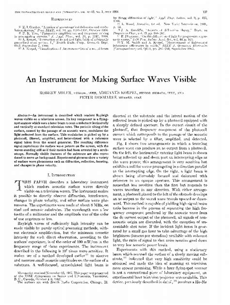 An Instrument For Making Surface Waves Visible Ieee Journals And Magazine Ieee Xplore