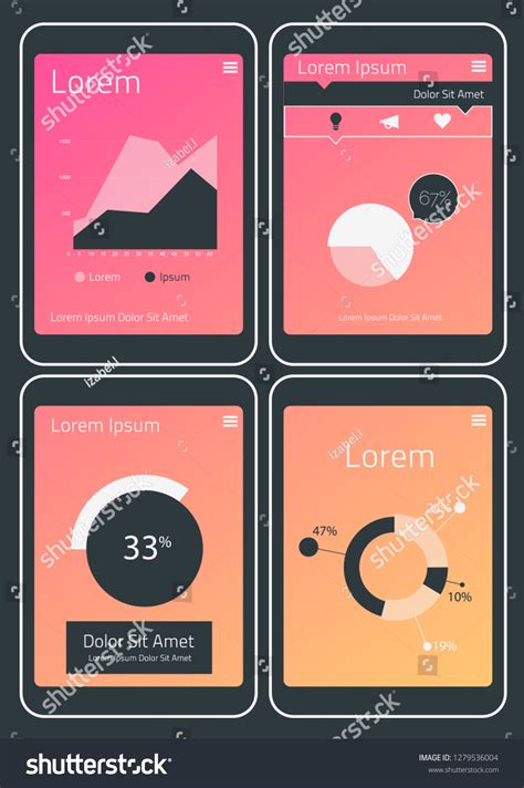 Mobile App Ui Chart Diagram Screens Stock Vector Royalty Free Shutterstock