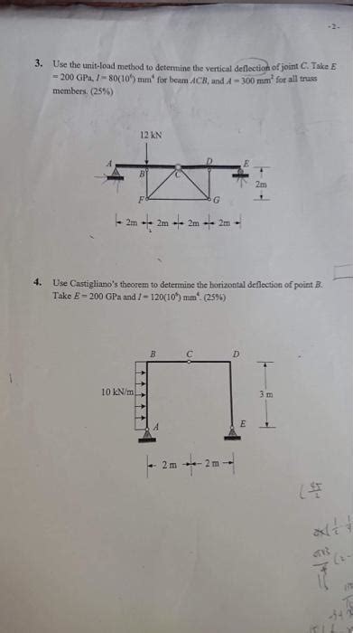 Solved 3 Use The Unit Load Method To Determine The Vertical