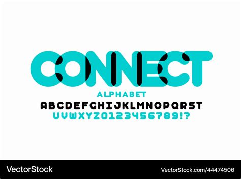 Connected Letters Style Font Design Royalty Free Vector