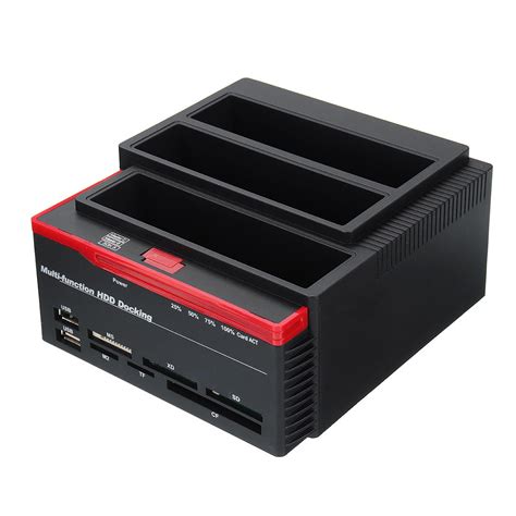 External Triple Sata Ide Hdd Docking Station Hard Drive Enclosure Card Reader Usb