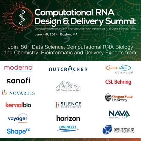 Hanson Wade On Linkedin Computational Rna Design And Delivery Summit 2024 June 4 6