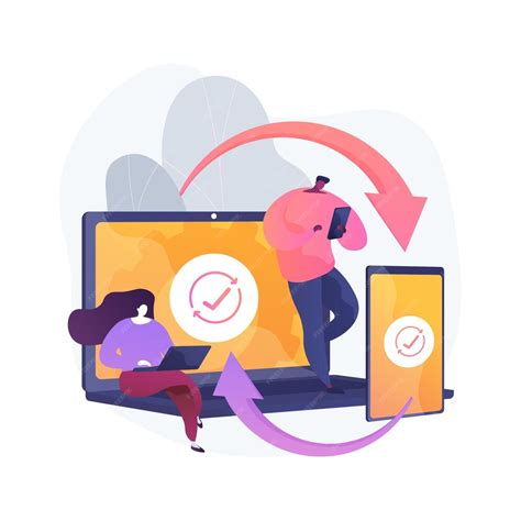 Free Vector Cross Device Syncing Abstract Concept Illustration