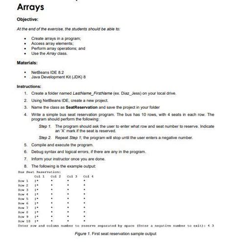 Solved Arrays Objective At The End Of The Exercise The
