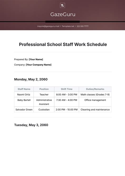 Free Elementary School Schedule Template To Edit Online
