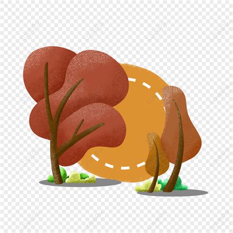 크리 에이 티브 손으로 그린 그림 만화 일러스트 이미지 가을 빨간 나무디자인페인트 등 Png 일러스트 무료 다운로드 Lovepik