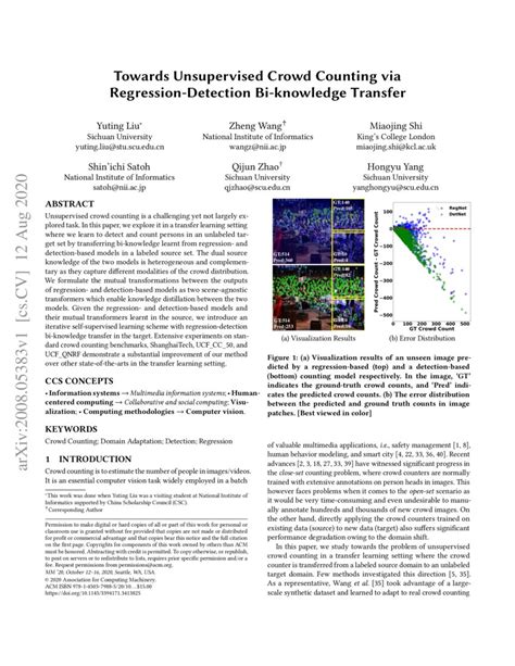 Towards Unsupervised Crowd Counting Via Regression Detection Bi Knowledge Transfer Deepai
