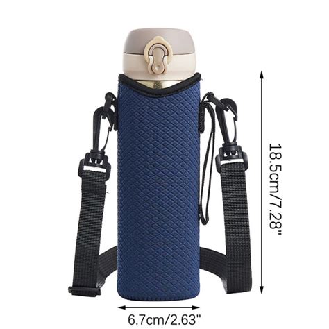 Jiang ปลอกหุ้มขวดน้ำแบบพกพา กระเป๋าใส่ขวดน้ำแบบพกพาพร้อมสายรัดขวดน้ำปลอกหุ้มถ้วยสุญญากาศอุปกรณ์