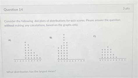 Solved Question Consider The Following Dot Plots Of Chegg Com