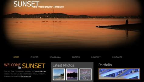 free css beach sunset web2 0 website template