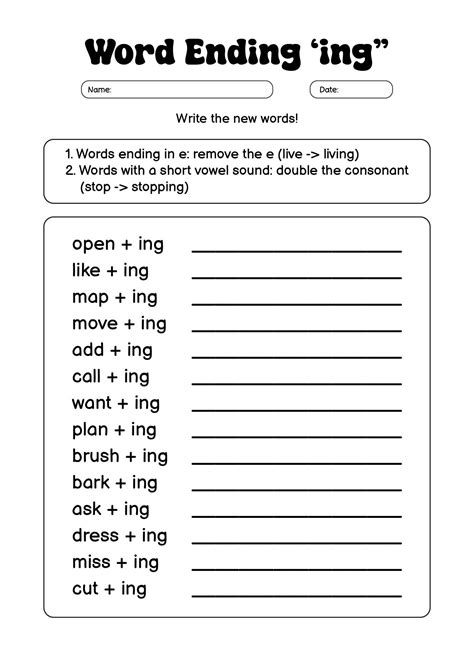 Adding Ing Worksheet Artofit