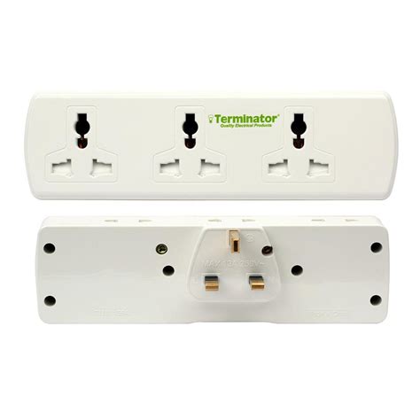 6 Way Universal T Socket Multi Adaptor