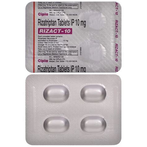 10mg Rizact Rizatriptan Tablets At ₹ 508strip Nagpur Id 2856952573462