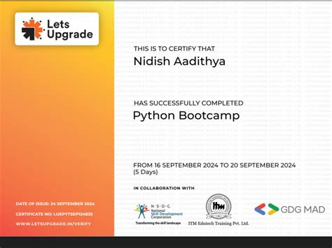 Nidish Aadithya On Linkedin Python Bootcamp Programming Newskills