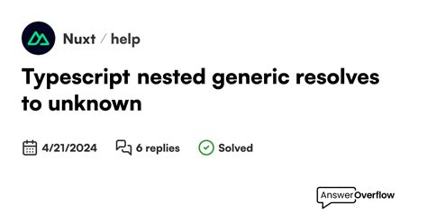 Typescript Nested Generic Resolves To Unknown Nuxt