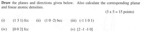 Solved Draw The Planes And Directions Given Below Also