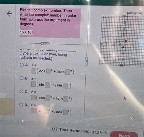 Solved Plot The Complex Number Then Write The Complex