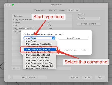 solved key shortcut for bring to front autodesk community