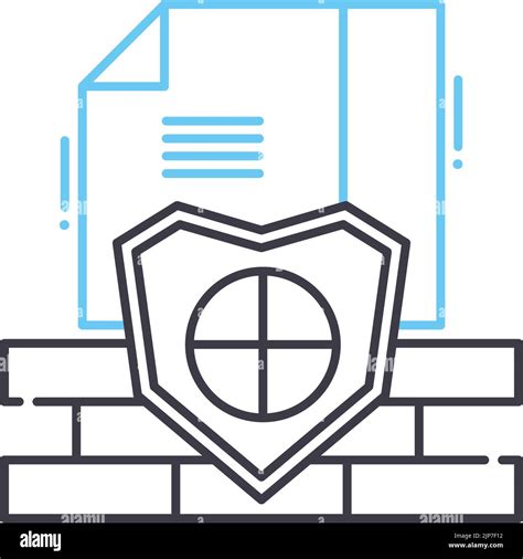 Data Security System Line Icon Outline Symbol Vector Illustration Concept Sign Stock Vector