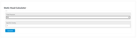 Static Head Calculator Calculator Academy