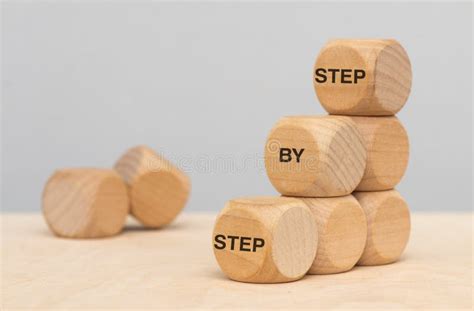 Step By Step Printed On Wooden Cubes Stock Photo Image Of Idea Organization