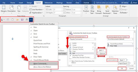 Customize Quick Access Toolbar In Microsoft Office 2016 Wikigain