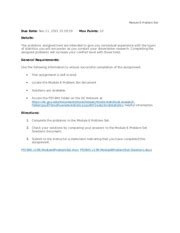 Module Problem Set Module Problem Set Due Date Nov Max Points