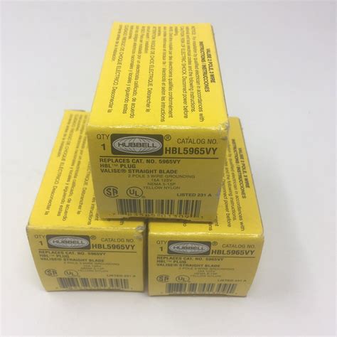 Lot Of NEW Hubbell HBL VY Plug Male A V P Yellow EBay