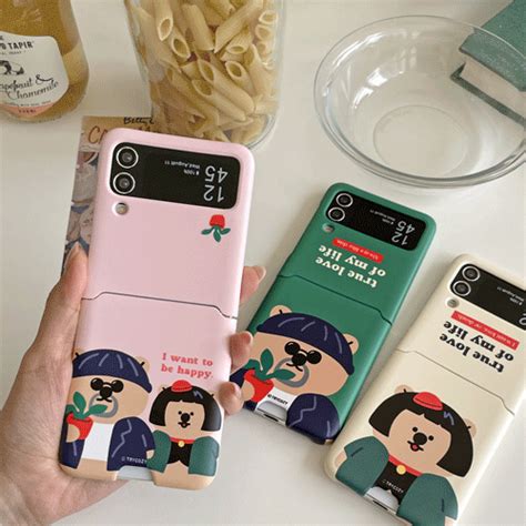 뿌잉몰 갤럭시z플립 3 4 5 쿼카 미스터앤걸 카드 3d곡면 하드케이스 세련된 디자인과 완벽한 보호