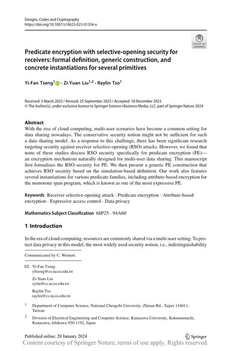 Predicate Encryption With Selective Opening Security For Receivers
