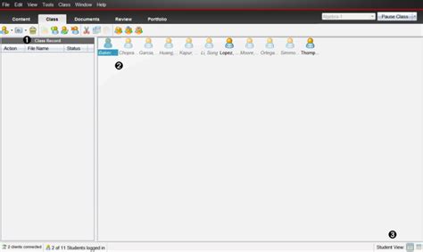 Using The Class Workspace